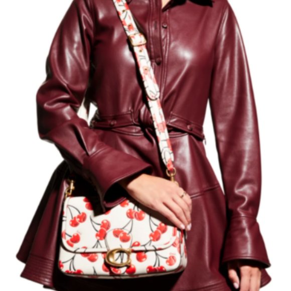 Coach | Bags | Coach Soft Tabby Cherryprint Leather Shoulder Bag Msrp47 ...